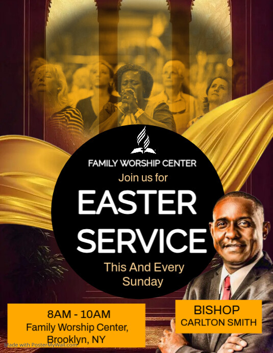 Copy of Easter Sunday service flyer | PosterMyWall