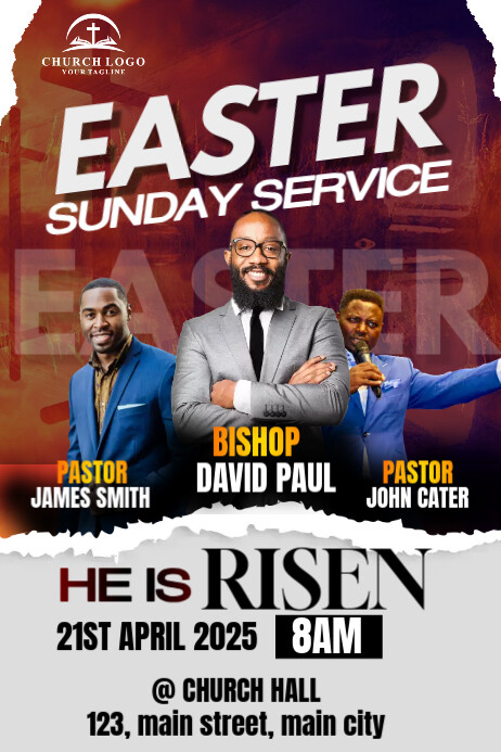 easter sunday service flyer Template | PosterMyWall