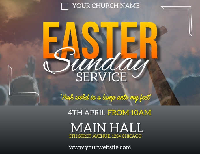easter sunday service flyer Template | PosterMyWall