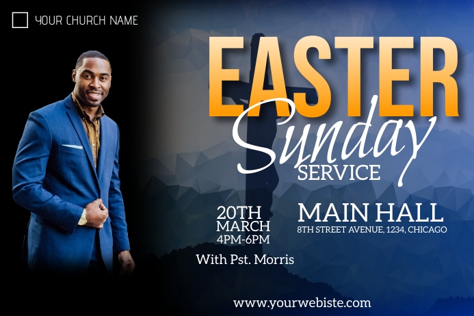 Copy of easter sunday service flyer | PosterMyWall