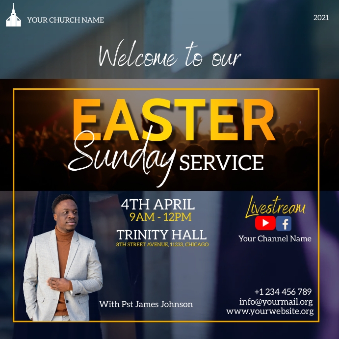easter sunday service flyer Template | PosterMyWall