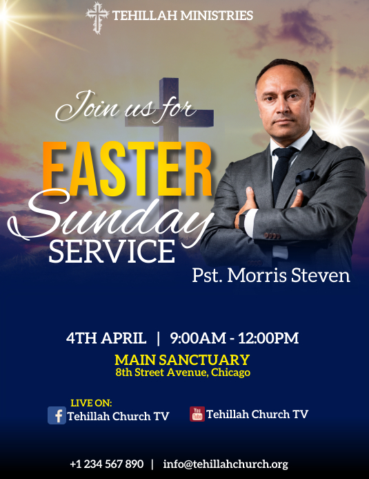 Copy of easter sunday service flyer | PosterMyWall