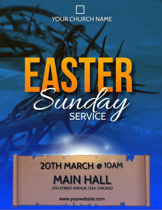 easter sunday service flyer Template | PosterMyWall