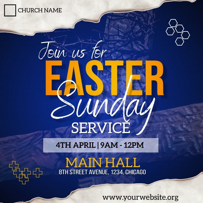 easter sunday service flyer Template | PosterMyWall