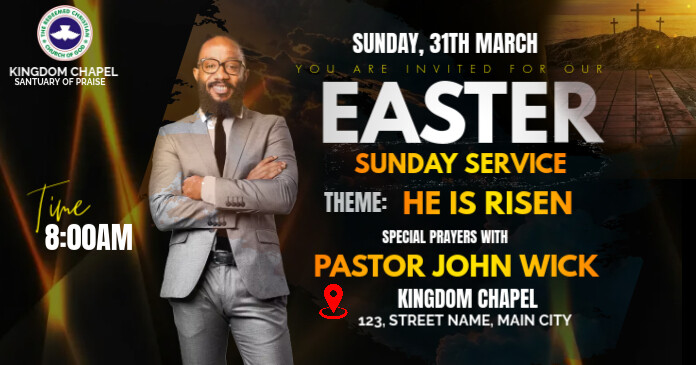 Plantilla de easter sunday service flyer | PosterMyWall
