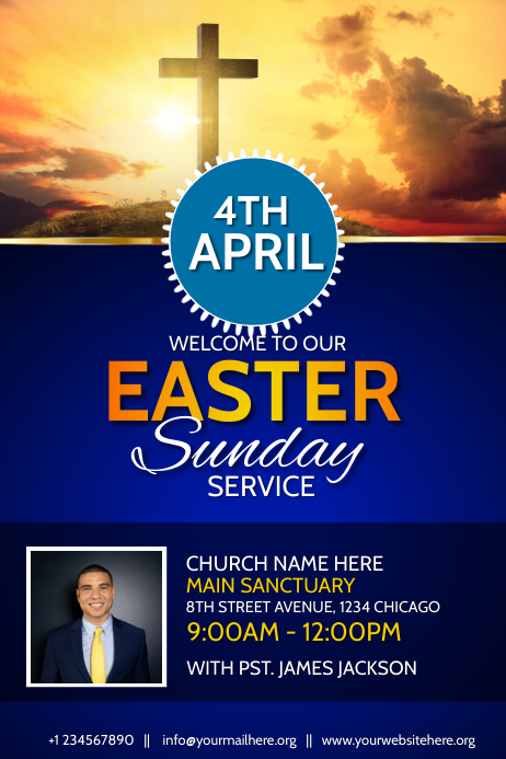Copy of easter sunday service flyer | PosterMyWall