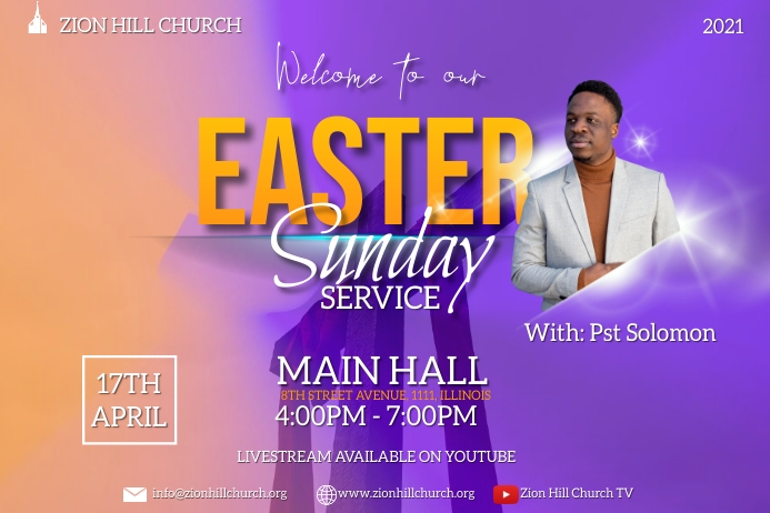 Copy of easter sunday service flyer | PosterMyWall