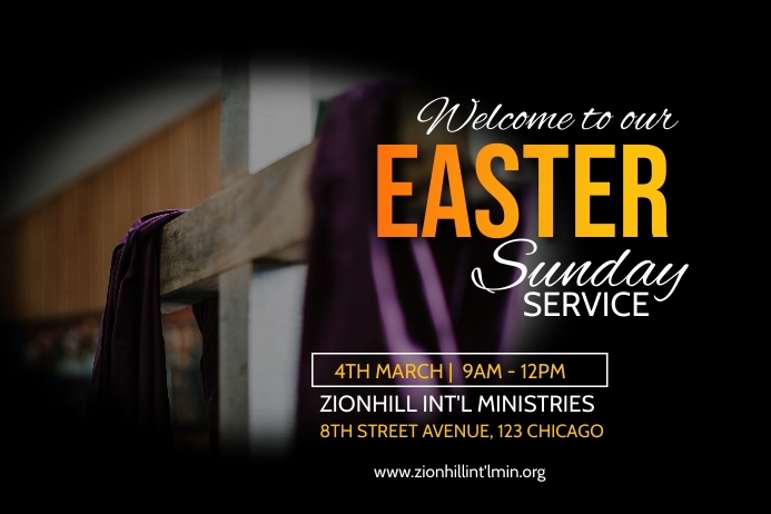 Copy of easter sunday service flyer | PosterMyWall