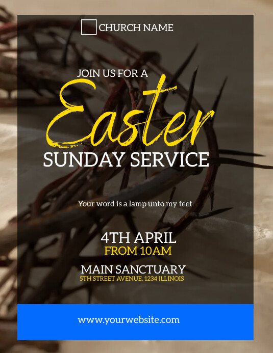 easter sunday service flyer Template | PosterMyWall