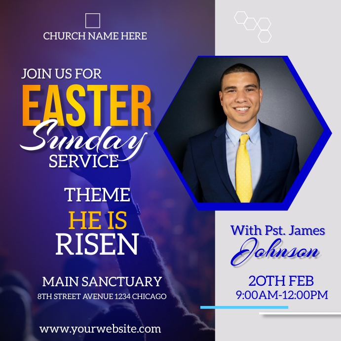 easter sunday service flyer Template | PosterMyWall