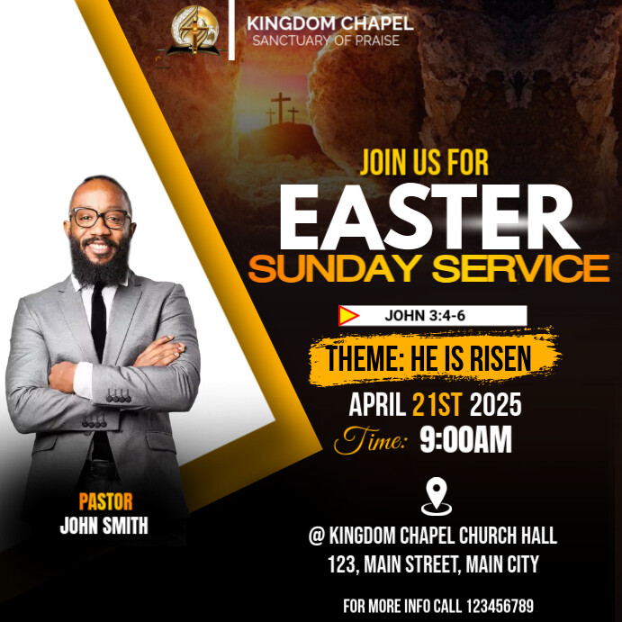 easter sunday service flyer Template | PosterMyWall