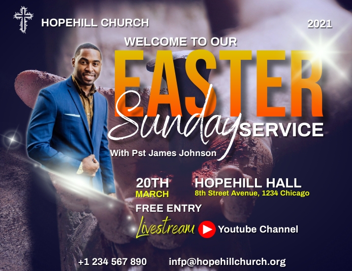 easter sunday service flyer Template | PosterMyWall