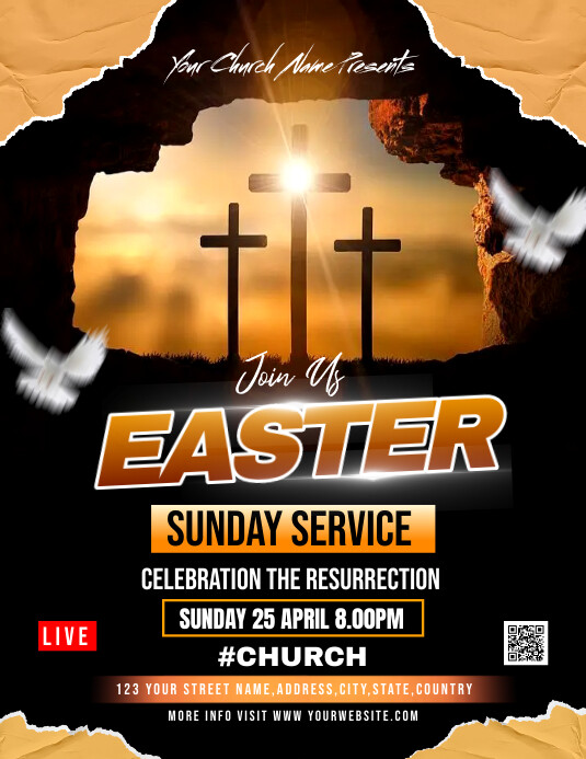 Copy of Easter Sunday Service Flyer | PosterMyWall