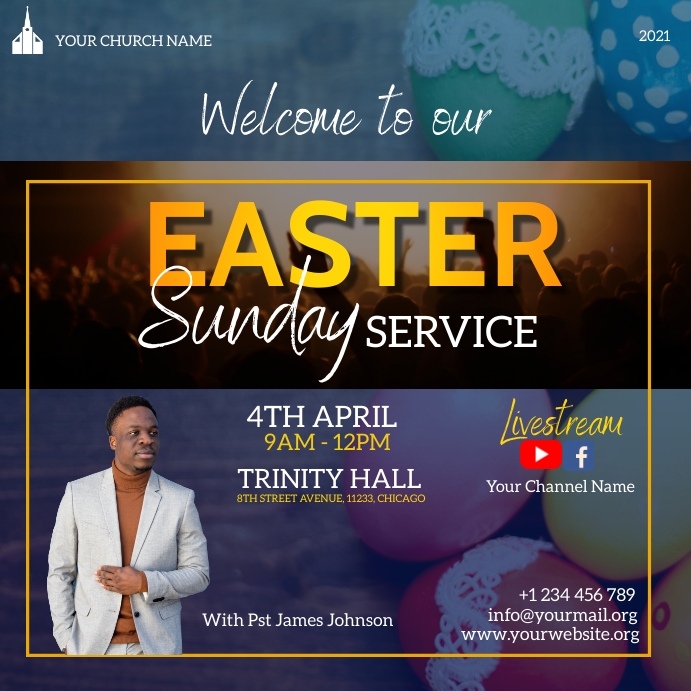 easter sunday service flyer Template | PosterMyWall