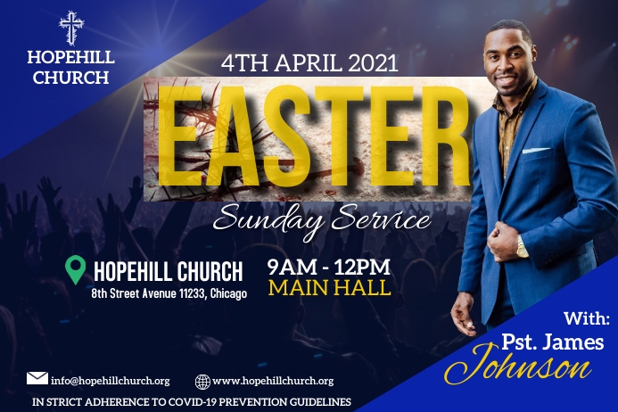Copy of easter sunday service flyer | PosterMyWall
