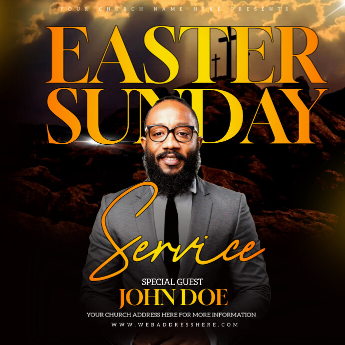Easter Sunday service flyers Template | PosterMyWall