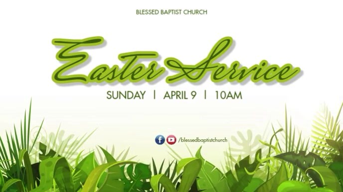 easter sunday service palm theme Template | PosterMyWall