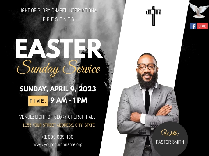 Plantilla de Easter Sunday service poster | PosterMyWall