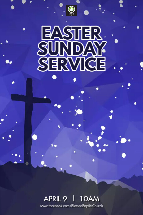 Easter Sunday Service Poster Template | PosterMyWall