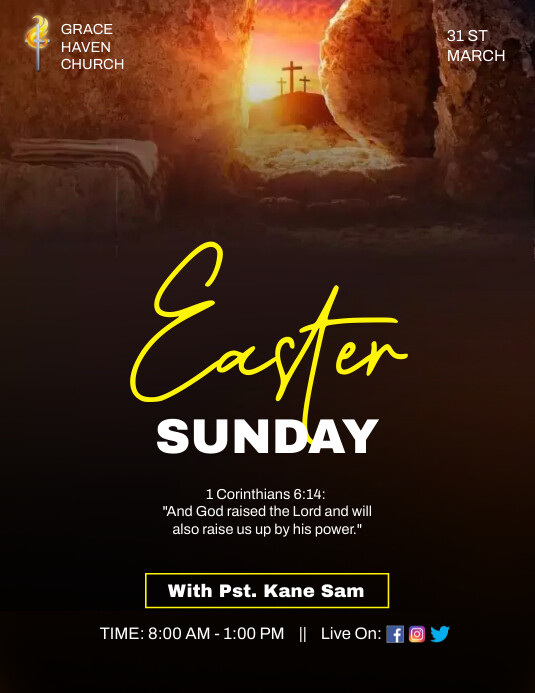 Easter sunday service poster | PosterMyWall