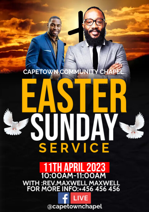 Easter sunday service poster Template | PosterMyWall