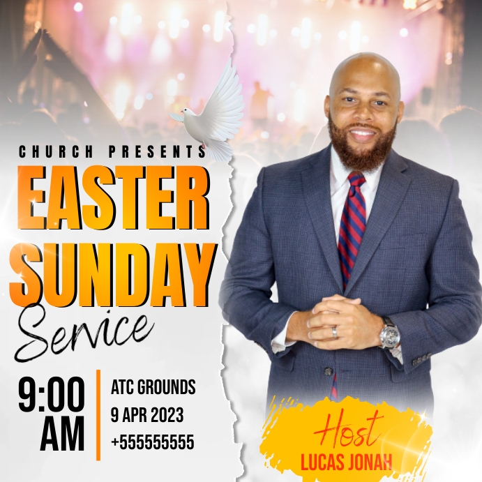 Plantilla de Easter Sunday service poster | PosterMyWall