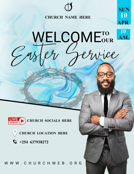 Easter Sunday service poster Template | PosterMyWall