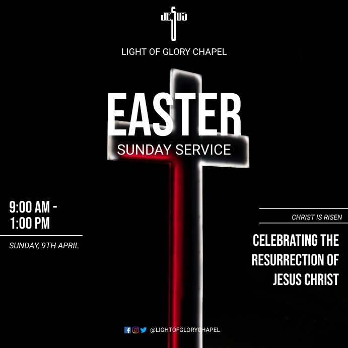 Plantilla de EASTER SUNDAY SERVICE POSTER | PosterMyWall