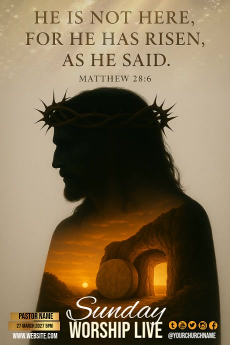 Easter sunday service / resurrection template | PosterMyWall