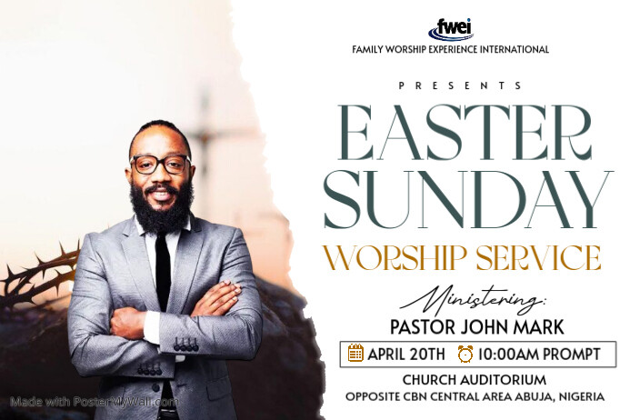 easter sunday service template | PosterMyWall