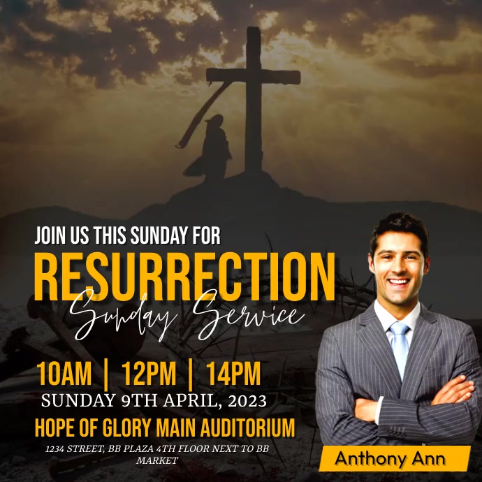 Plantilla de Easter Sunday Service Video Ads | PosterMyWall