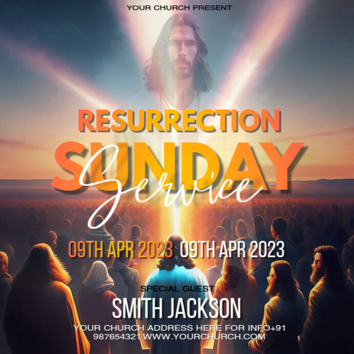 Plantilla de Easter Sunday Service Video Template | PosterMyWall