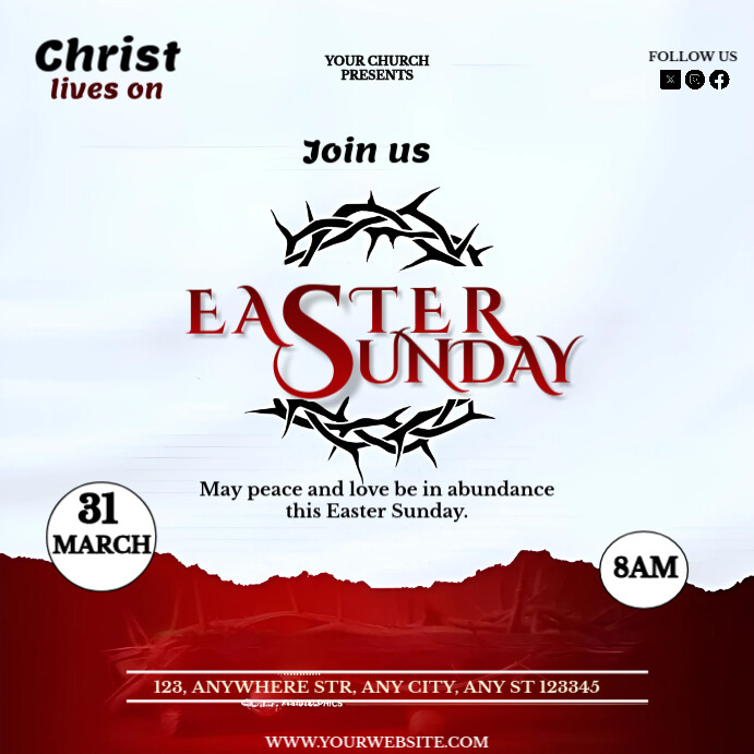 EASTER SUNDAY TEMPLATE | PosterMyWall