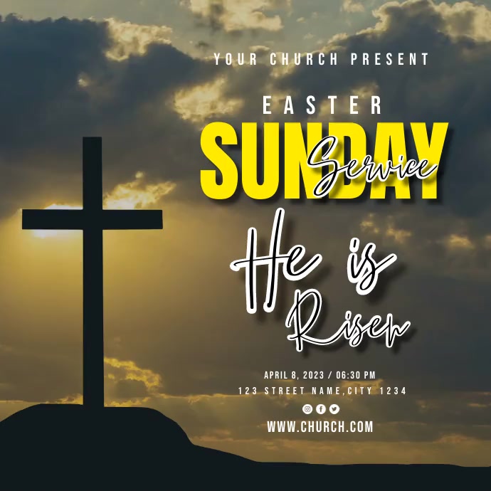 Easter Sunday Video Ads Template | PosterMyWall