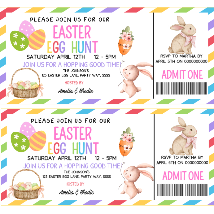 Easter Ticket Invite Template | PosterMyWall