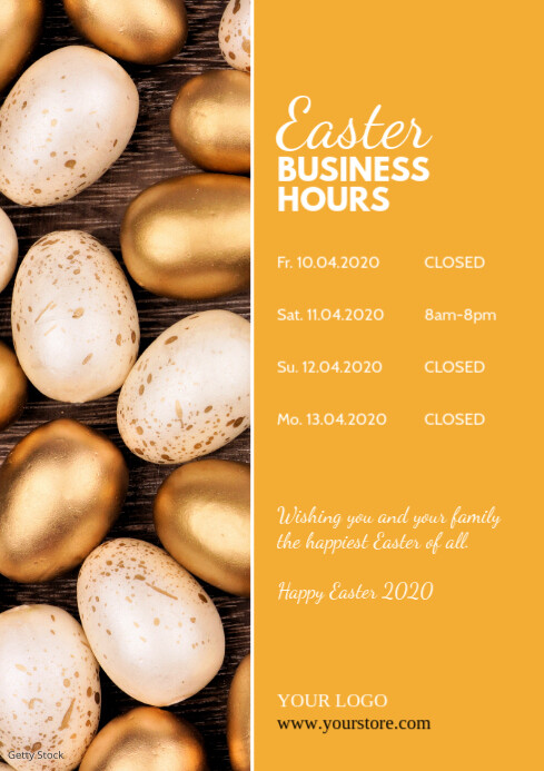 Easter Times Information Business Hours Note Template | PosterMyWall