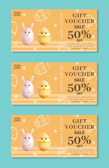 easter voucher,easter coupon,voucher Template | PosterMyWall