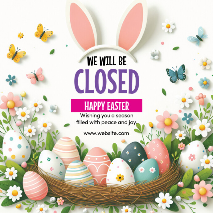 Easter We Are Closed Template | PosterMyWall