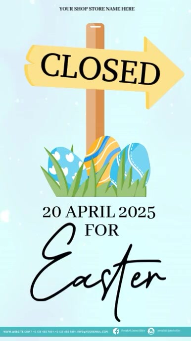 easter weekend shop closed notice template | PosterMyWall