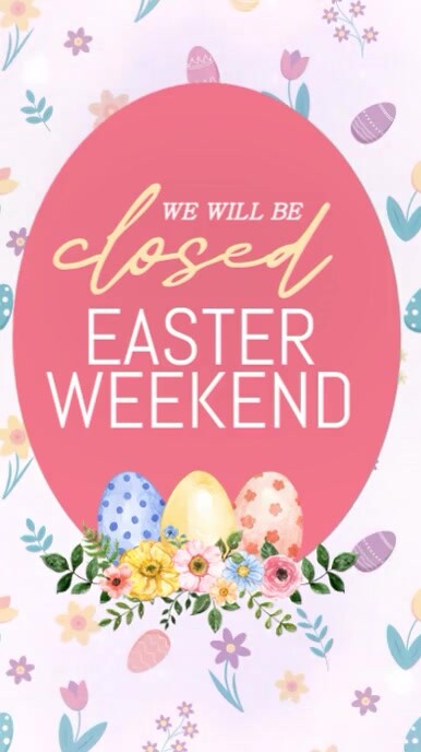 Modèle easter weekend shop closed notice template | PosterMyWall