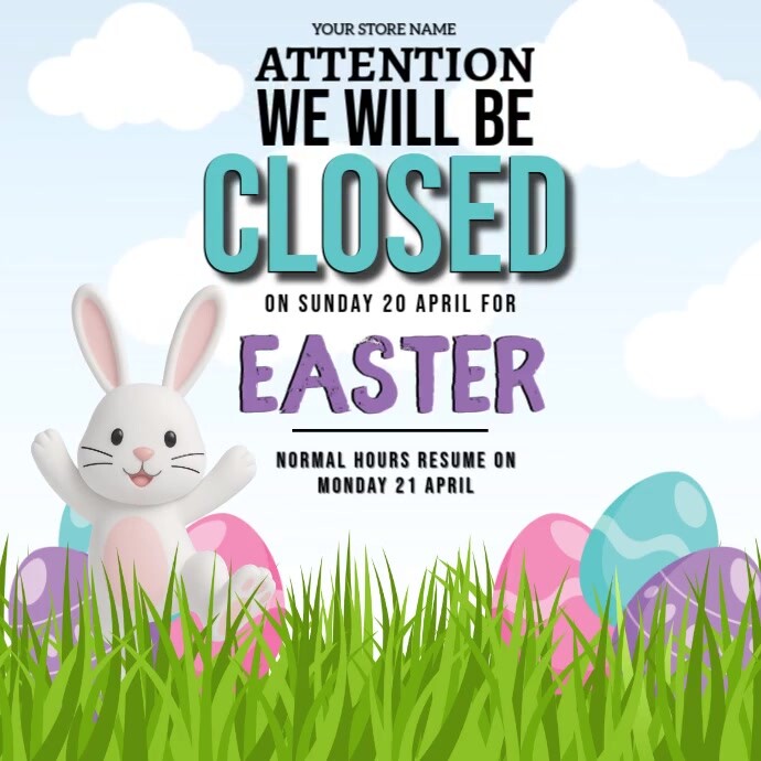 easter weekend shop closed notice template | PosterMyWall