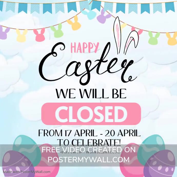 Copy of easter weekend shop closed notice template | PosterMyWall