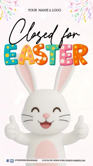 Plantilla de easter weekend shop closed notice template | PosterMyWall