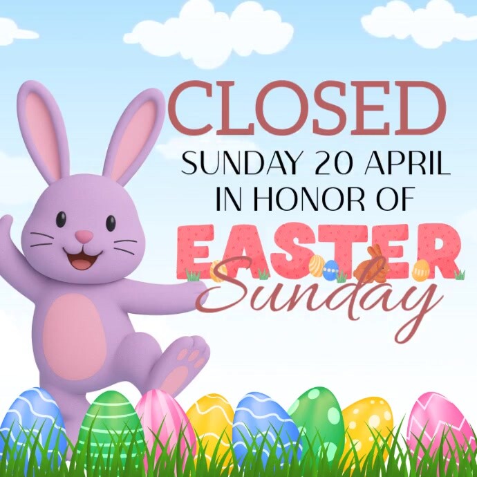 Plantilla de easter weekend shop closed notice template | PosterMyWall