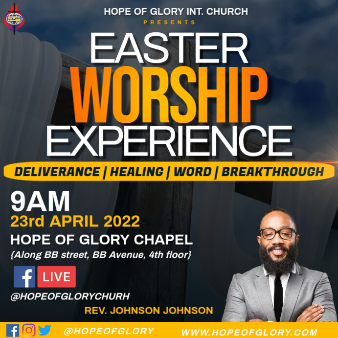 Easter worship experience Template | PosterMyWall