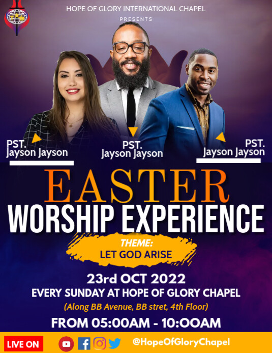 Easter worship experience Template | PosterMyWall