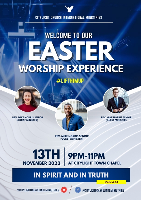 Copy of EASTER worship experience flyer template | PosterMyWall