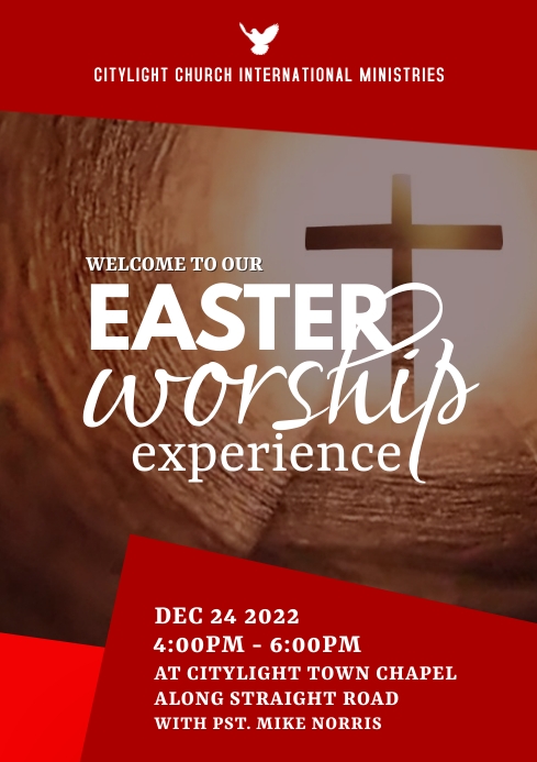 easter worship experience flyer template | PosterMyWall