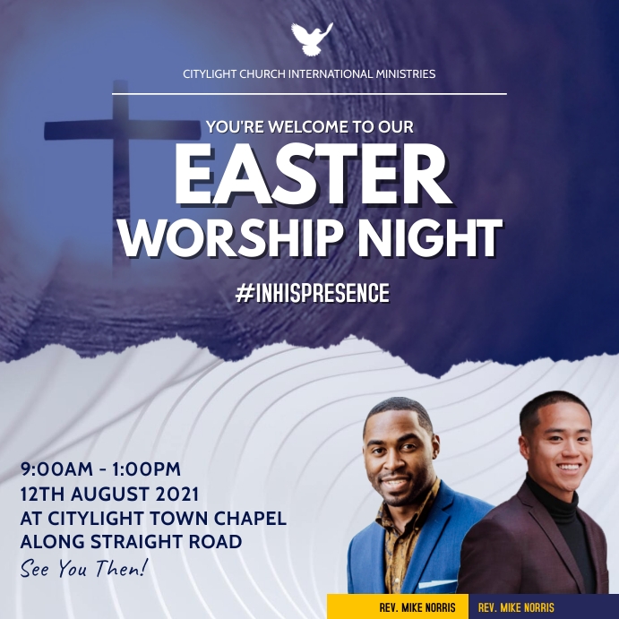 easter worship night flyer template | PosterMyWall