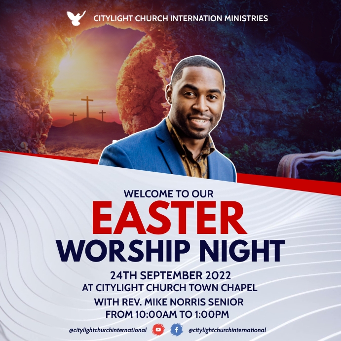 easter worship night flyer template | PosterMyWall